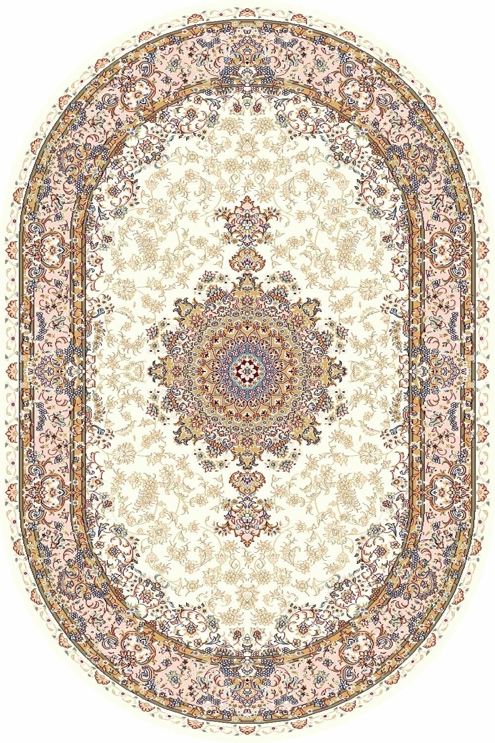 Erdenet Ковер монгольский Hunnu Wool-Viscose Овал 6C1113 001 2x3м