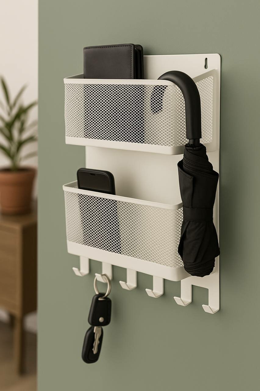 Ключница Настенная "Почтовые Карманы" - Белая