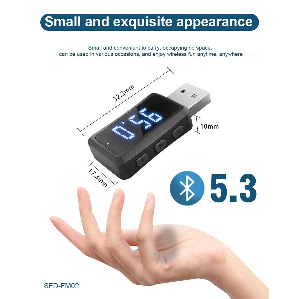 Беспроводной Bluetooth-адаптер FM-передатчик FM02