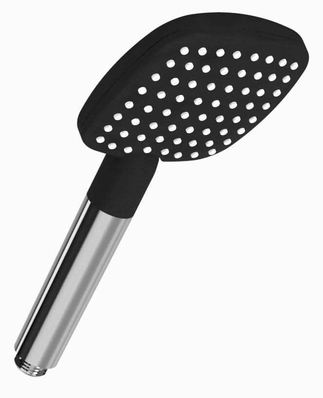 Лейка ZENTA Милд Z5001B, квадратная, нержавеющая сталь, черный карбон, диаметр 110 мм