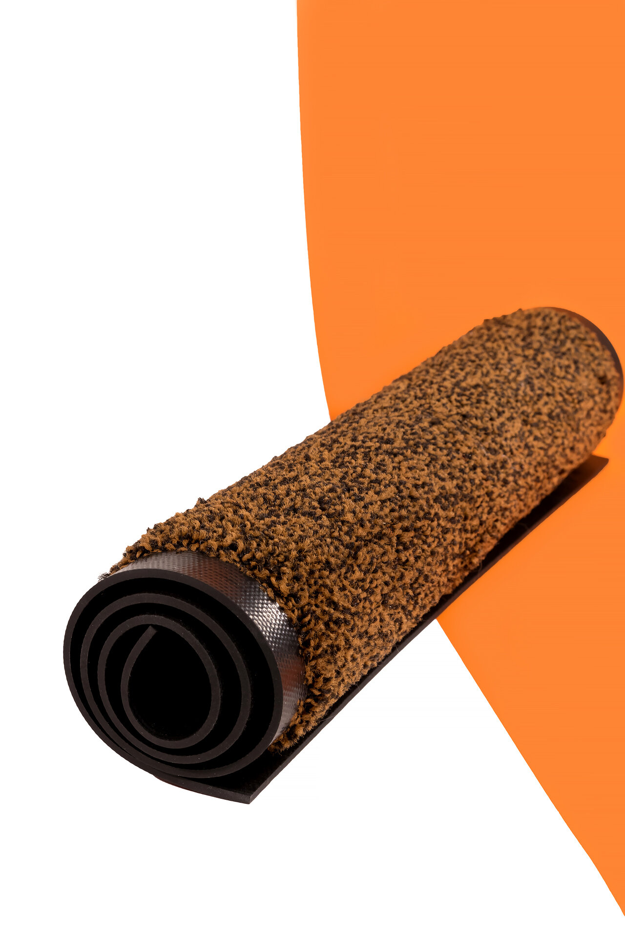 Коврик грязезащитный Каучук асептик, на гладкой основе, Черно-терракотовый, 85x120см