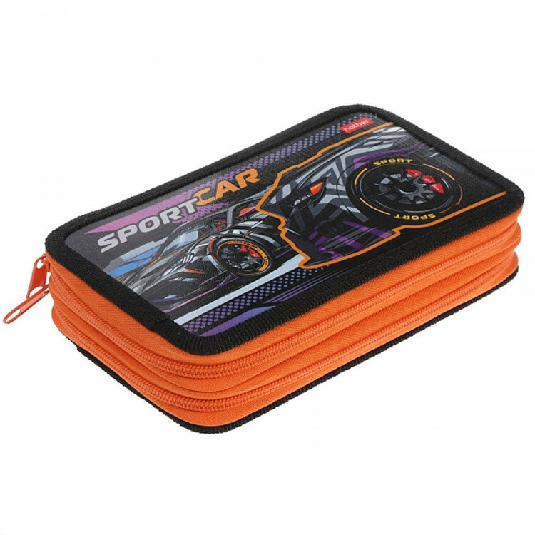 Пенал 2 отделения (Hatber) Sport car 190х110мм глянцевая ламинация с таблицей умножения арт. NPn_47109