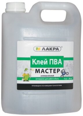 Клей ПВА Мастер Универсальный 4кг Бесцветный Лакра.