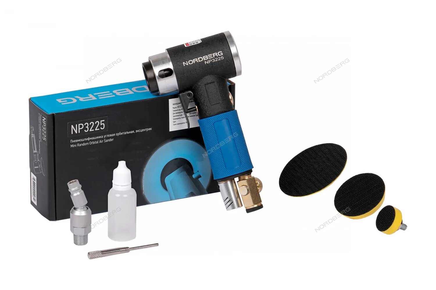 NP3225 Пневмошлифмашинка угловая орбитальная, эксцентрик, диам. 75 мм NORDBERG NP3225