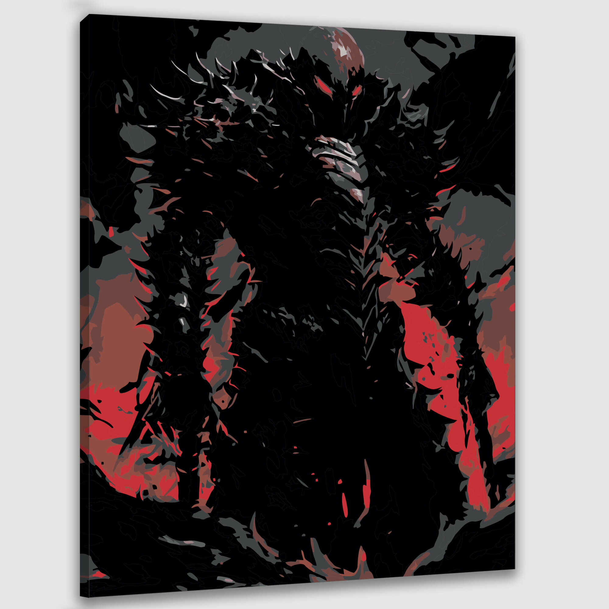 Картина по номерам 40x50 см, цифровое искусство, фильм "Берсерк: Крик безу, культовая броня берсеркер