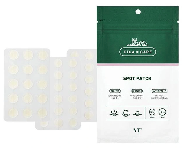 VT Cosmetics Spot Patch - Локальные патчи для прыщей, 48шт. (18шт. по 10 мм, 30шт. по 12 мм)