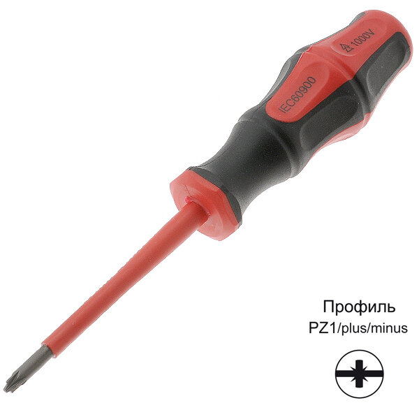 Отвертка диэлектрическая серия профи до 1000В (КВТ) 79778 PZ-FL1х80 (2 шт. в комплекте)