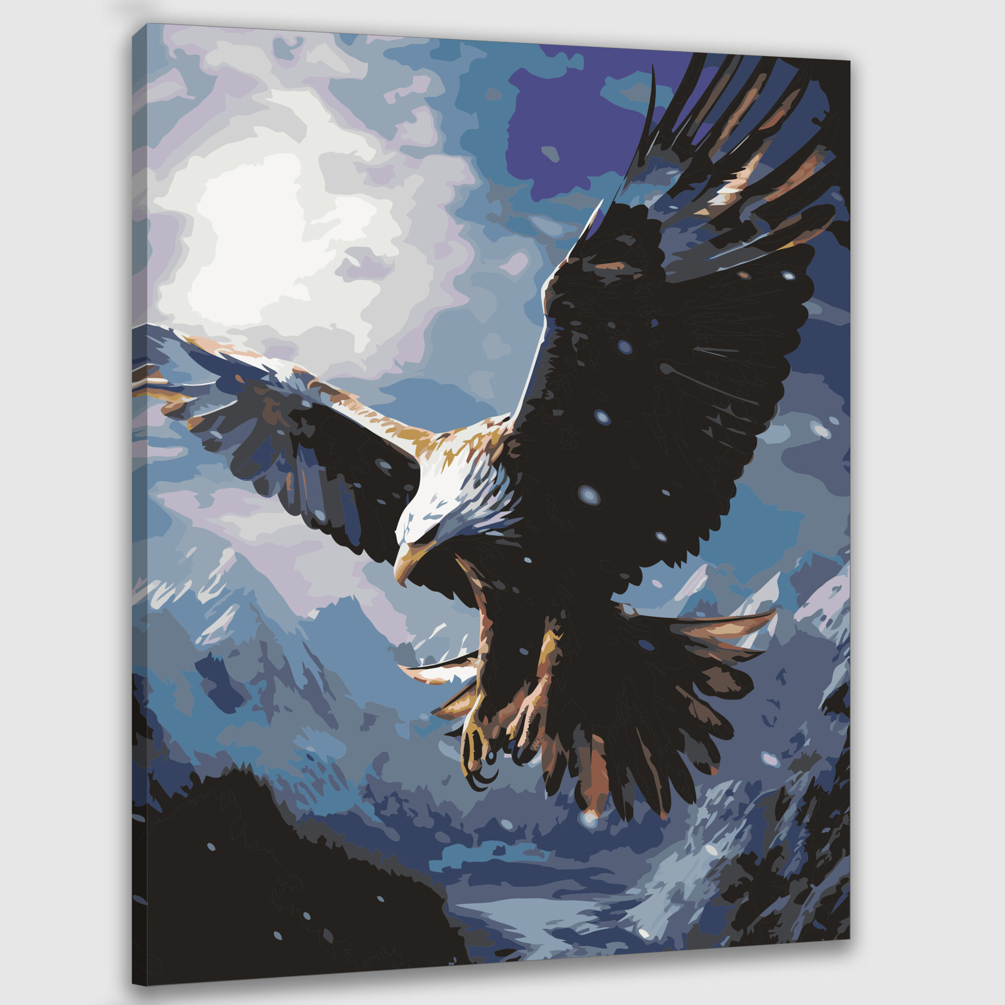 Картина по номерам 40x50 см, орел, небо, крылья, свобода, сила, величественный, парящий, завораживающий