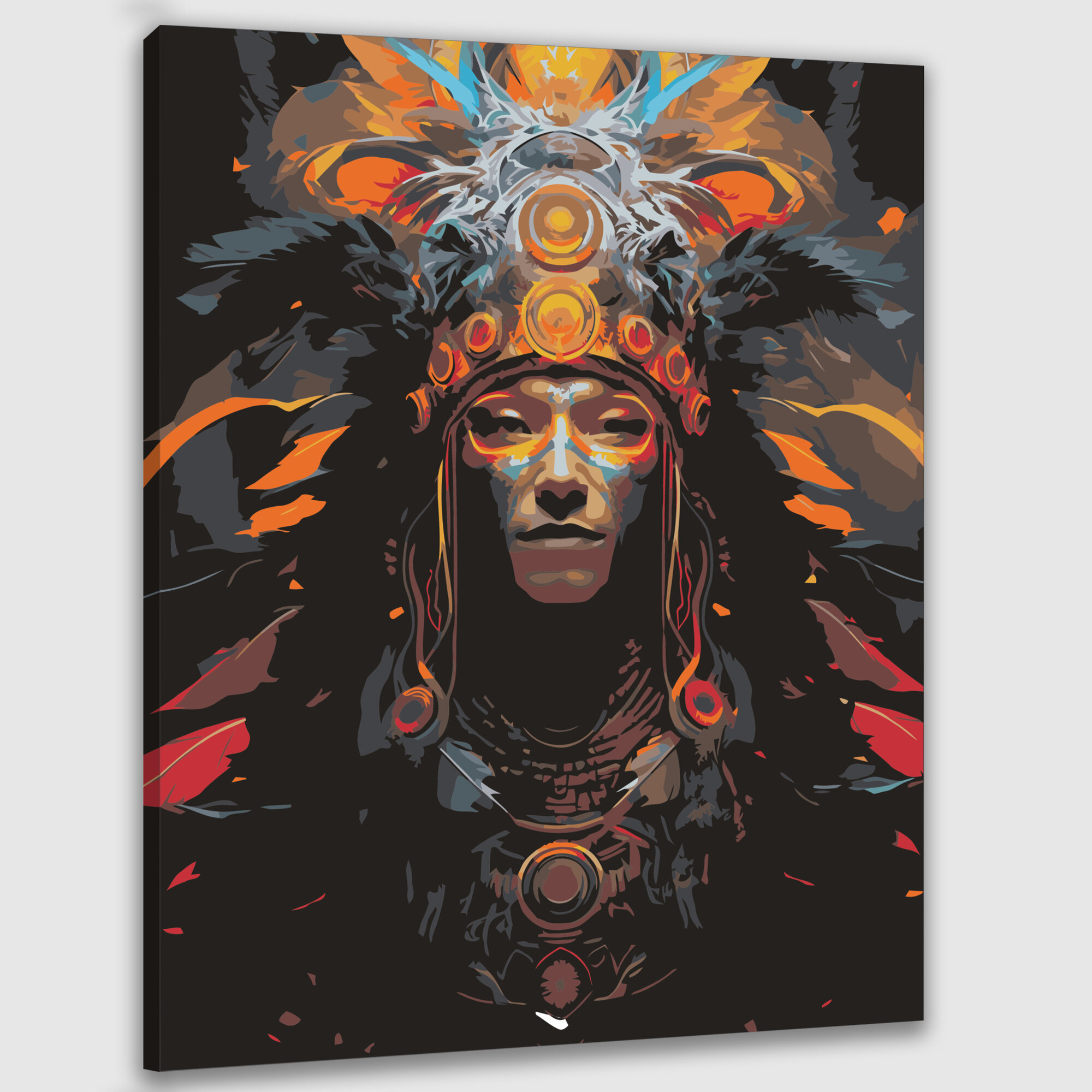 Картина по номерам 40x50 см, цифровая картина, шаман, эфирная энергия, глаза, древняя мудрость, духовное царство