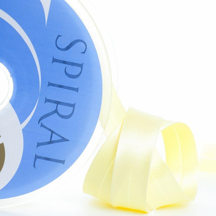 Косая бейка атласная 30 мм, 25 м, цвет 09, светло-желтый