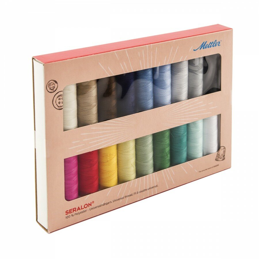 Набор с нитками Seralon в подарочной упаковке,18 катушек 1423; 0503; 0120; 1412; 1095; 0224; 1091; 0406; 2000; 0778; 1222; 0975; 0825; 0350; 0271; 0411; 1140; 4000
