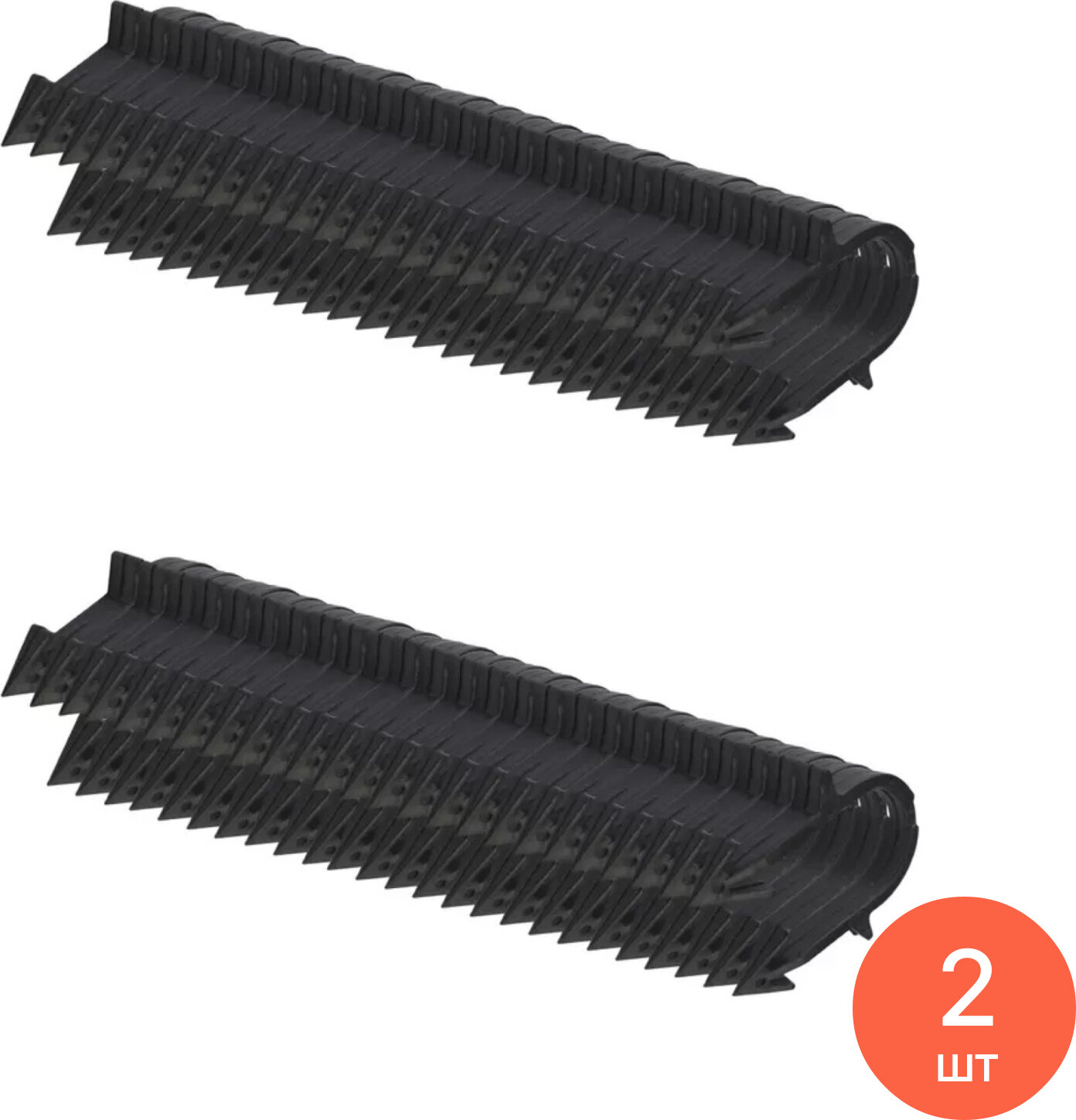 Кассета для такера Stout / Стаут якорные скобы, для труб диаметром 16-20мм, полипропиленовые, черные, в кассете 25 скоб / крепеж и фурнитура (комплект из 2 шт)