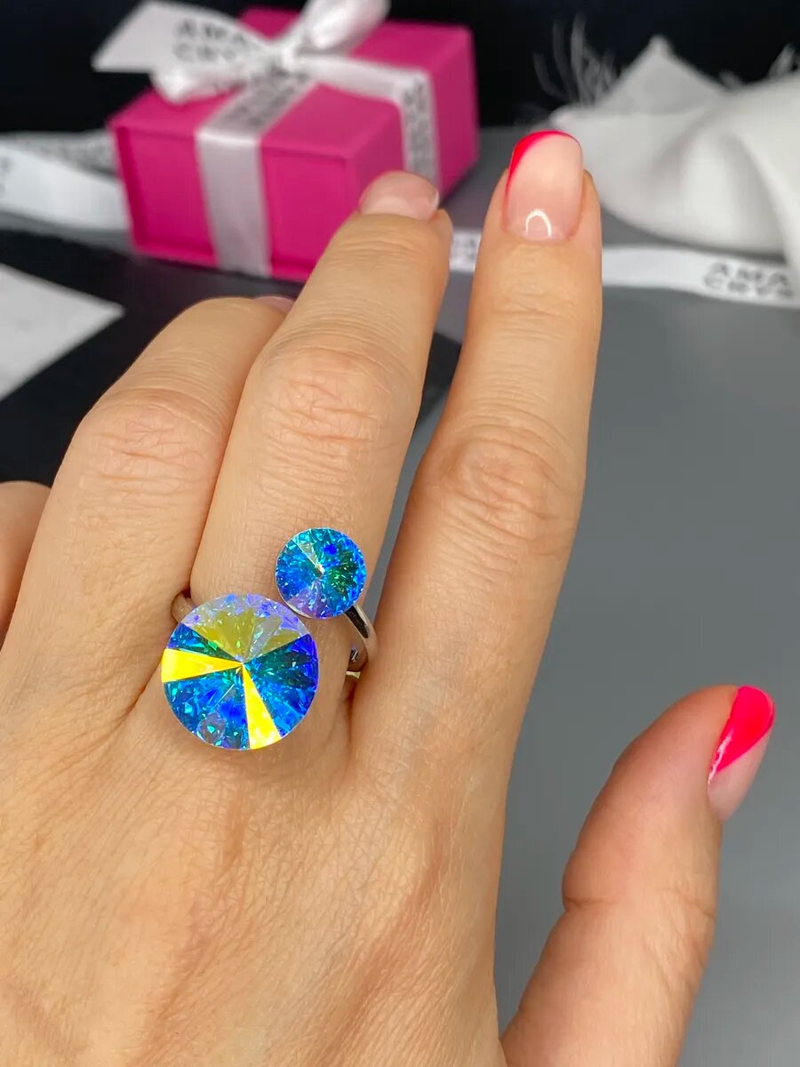 Кольцо, кристаллы Swarovski