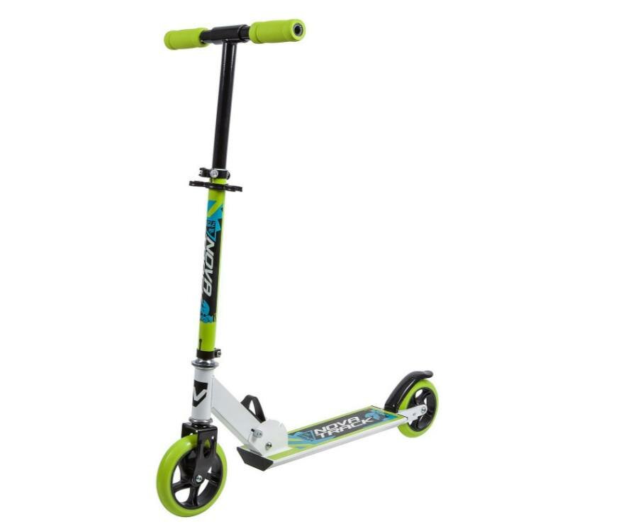 Самокат для детей NOVATRACK JUNGLE, бело-зеленый 145S. JUNGLE. WGN9