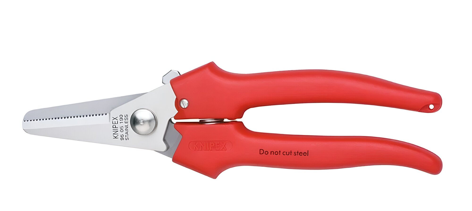 Ножницы KNIPEX комбинированные для реза картона, пластика, фольги, 190 мм, нерж. хирургическая сталь KN-9505190