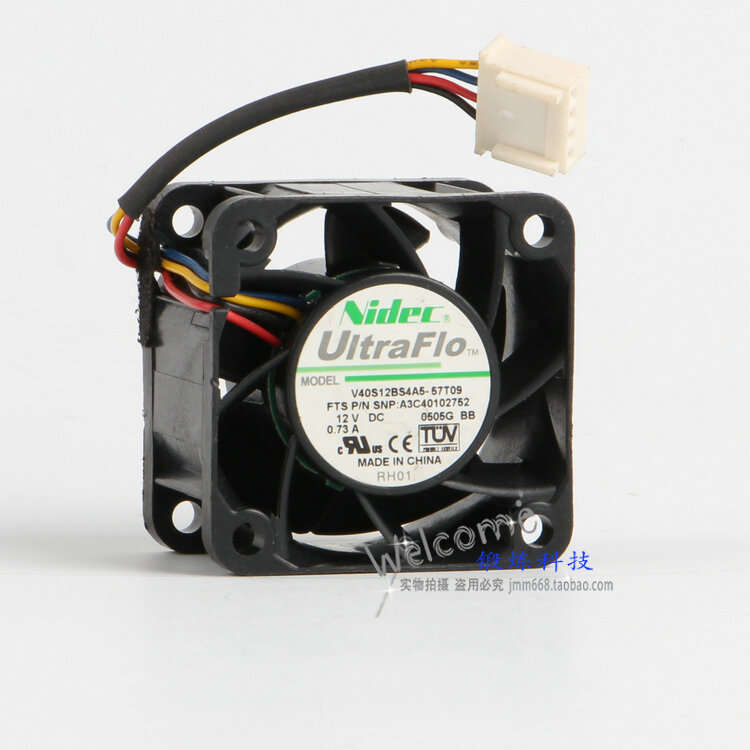 Бесплатная доставка For Nidec V40S12BS4A5-57T09 DC 12V 0.73A 4-wire 4-pin connector 50mm 40x40x28mm Server Square Вентилятор охлаждения