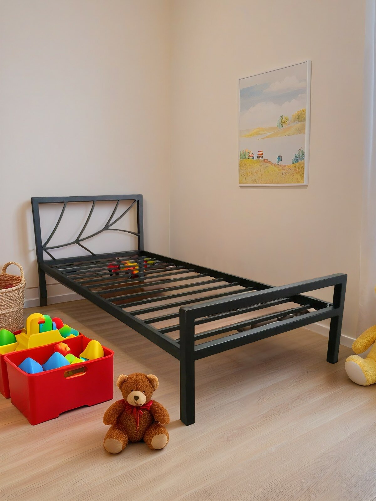 Кровать Loft Mebel Вивьен, односпальная, на ножках, кованое изголовье