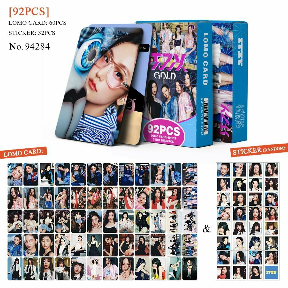 Фотокарточки KPOP ITZY 92PCS (60 фотокарточек 32 наклейки)94284