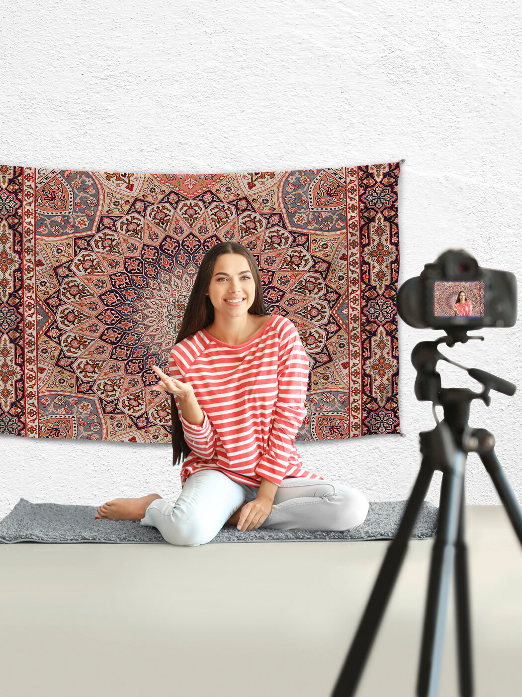 Фотопанно на стену горизонтальный постер 150х200 "Узорный ковер", JoyArty