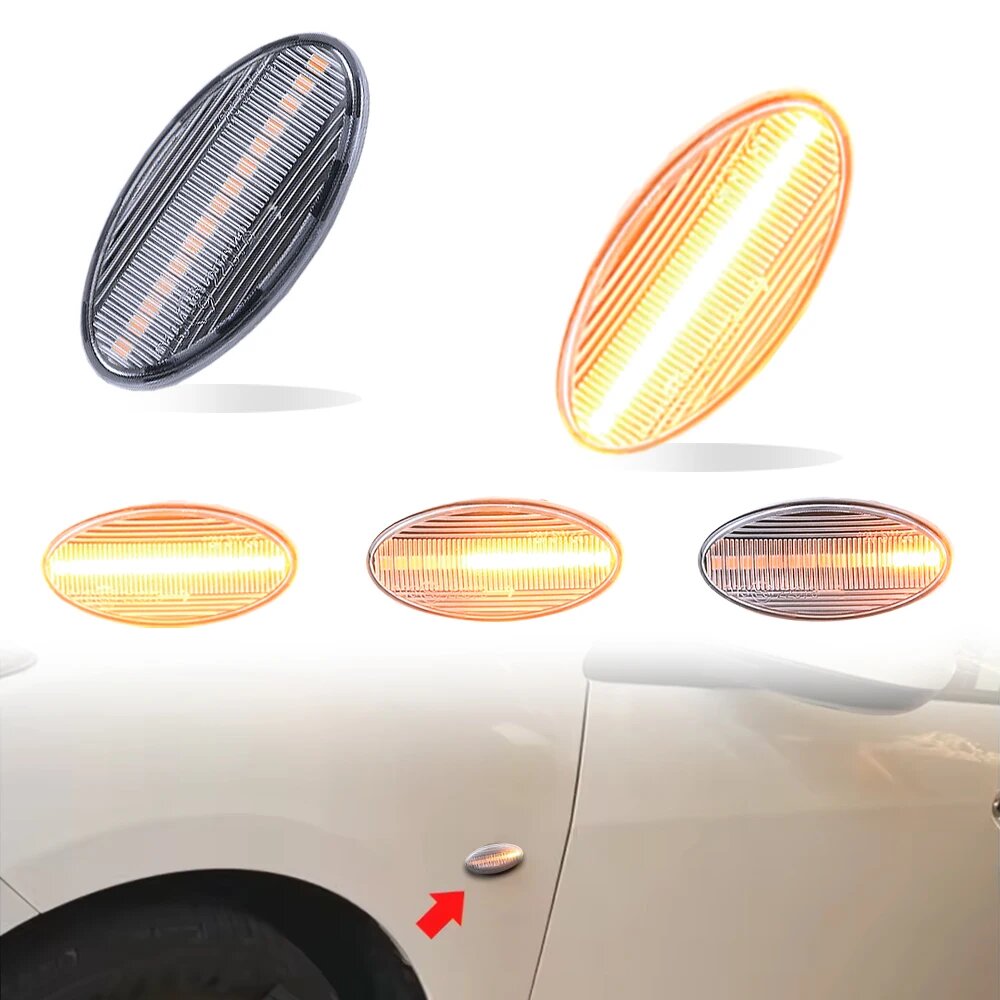 2 шт. для Mazda 3 (BK) 2003-2009 светодиодный динамический боковой габаритный Crystal white