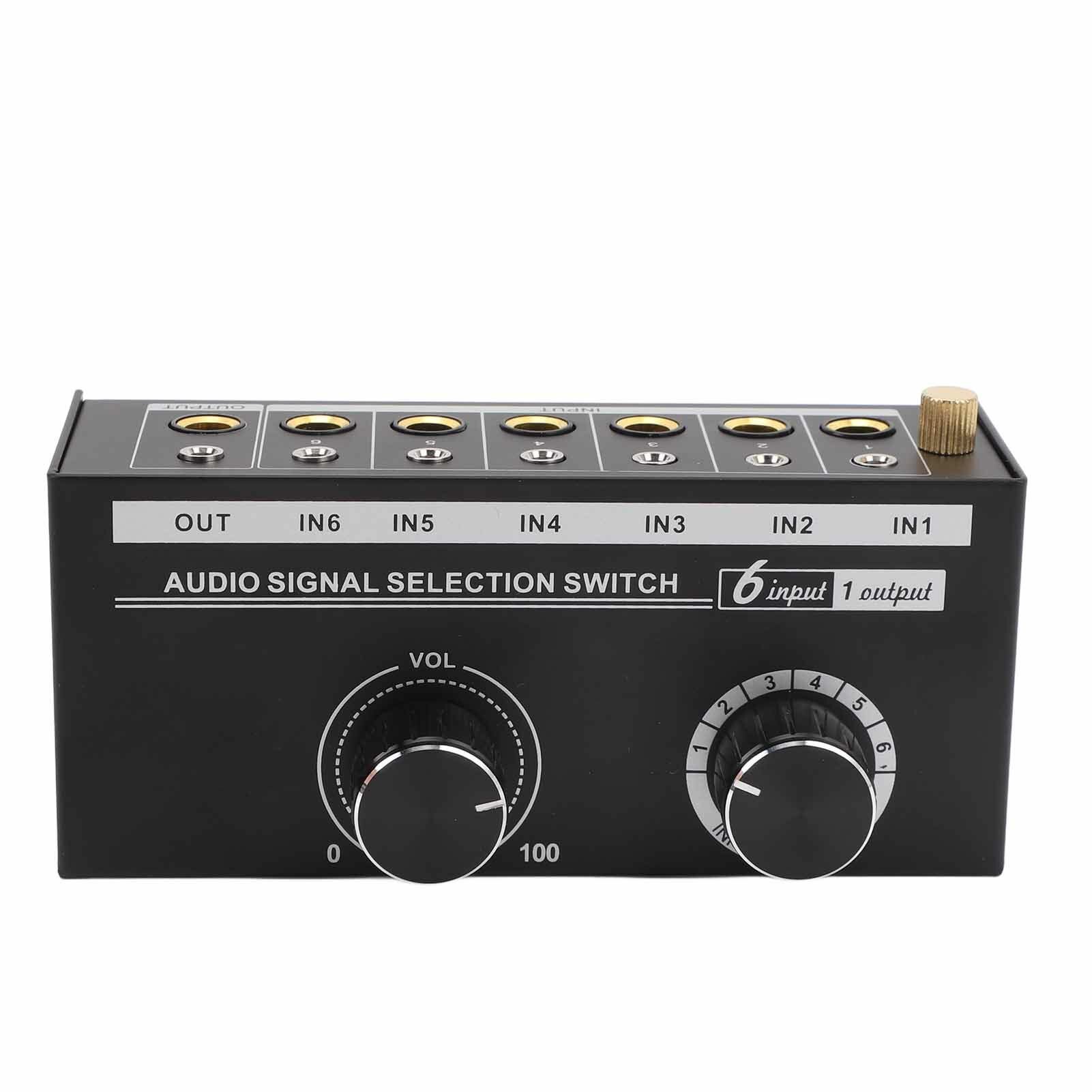 Аудио селектор с регулировкой громкости 6 входов 1 выход для предусилителя CD-плеера 20-20кГц