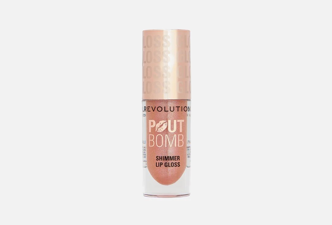 Блеск для губ MakeUp Revolution Pout bomb shimmer gloss, тон Glimmer nude, 4.5 мл