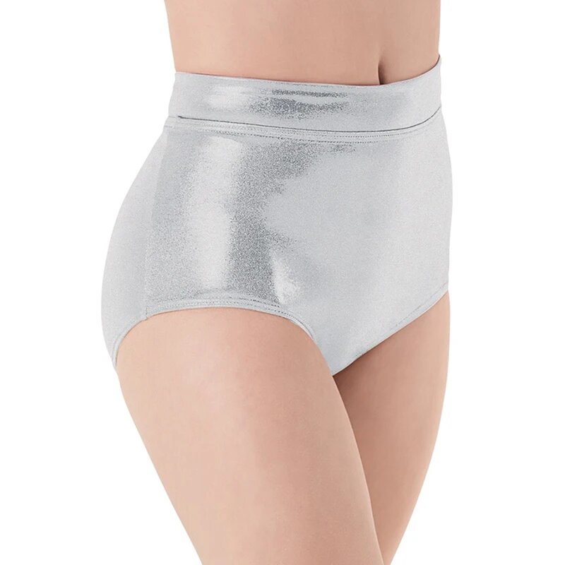 Женские блестящие балетные трусики Speerise из нейлона XXXL, Серебряный, серебристый