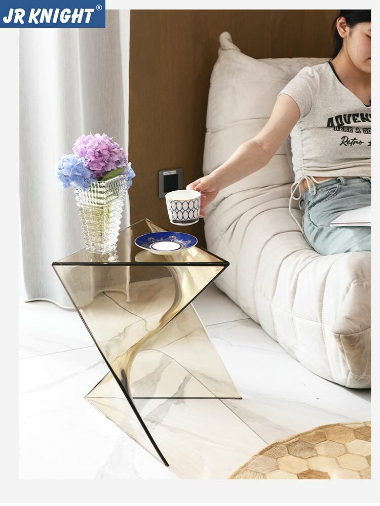 Акриловый журнальный столик, прозрачный приставной столик, 40x40x43 см