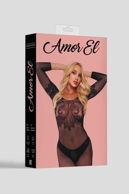 Боди-комбинезон Amor el Gracia, спандекс, черный, размер OneSize