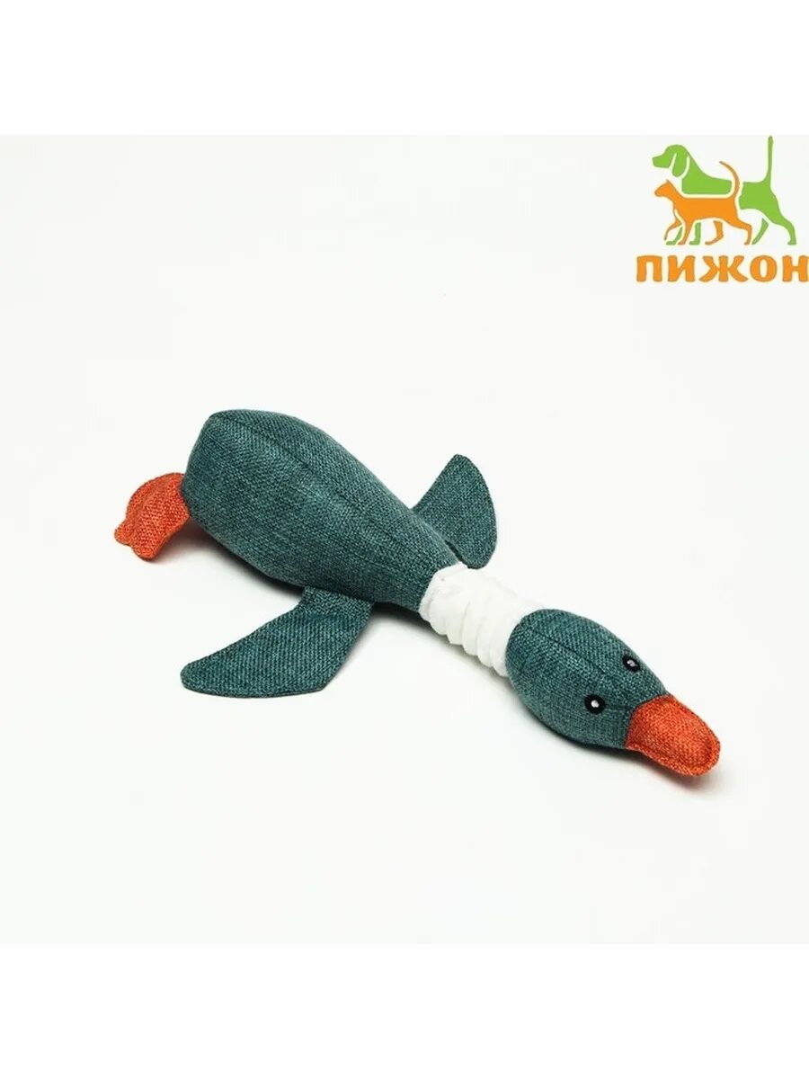 Мягкая текстильная утка для собак с пищалкой