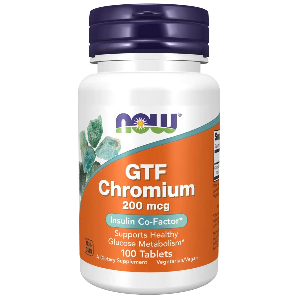 Now Хром 200 мкг / GTF Chromium 200 mcg таблетки массой 386 мг 100 шт