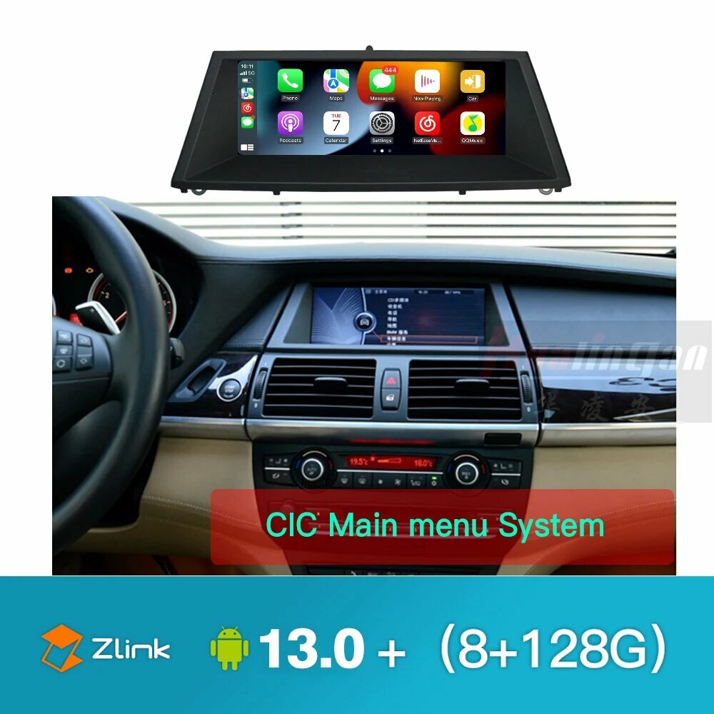 Hualingan Android Screen For Bmw X5 E70 X6 E71 Head Unit Stereo Upgrade Navigation Radio Apple Carplay Android Auto Retrofit 128G Carplay Auto