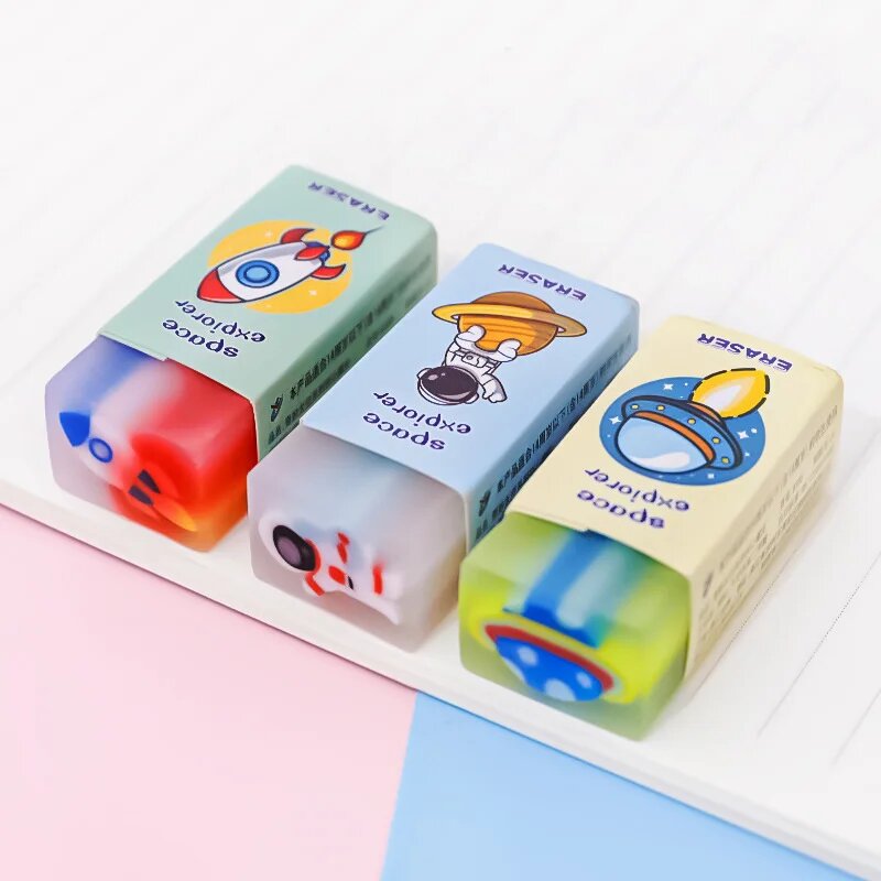 Ластики "Космос", набор 4 шт, цвет: Random Color