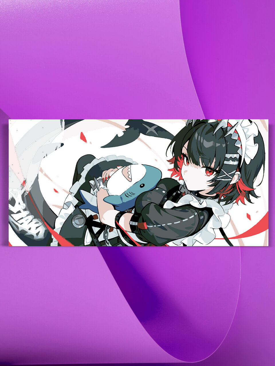 Картина по номерам на холсте Zenless Zone Zero - Эллен с акулой, 30 х 60 см