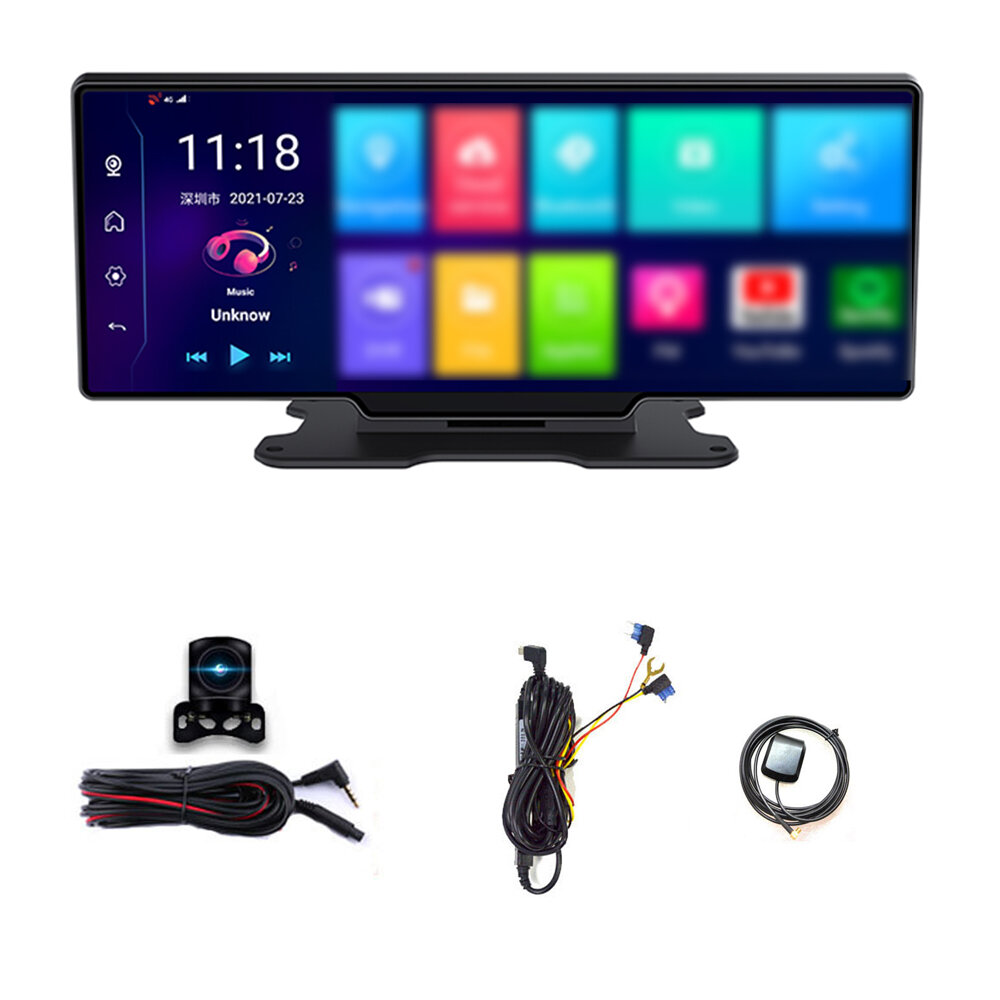 BT Видеорегистратор для автомобиля Dash Cam 10.26 дюймов DVR 170 градусов широкий угол GPS навигация, RAM 2G, RAM 2G+AHD задняя камера, RAM 4G+AHD задняя камера (дополнительно), экран 1600*600, карта памяти до 128GB, MIC -42db±2db, температура работы