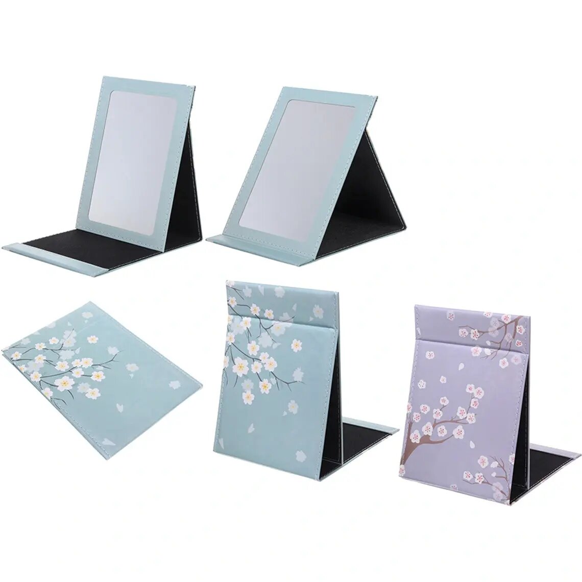 Зеркало косметическое складное «фортуна БРИ», 20х27,5см, 4 дизайна, сакура