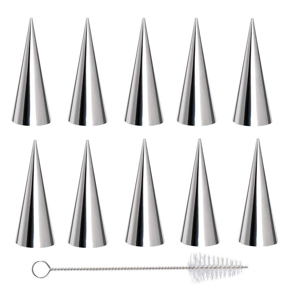 Формы для рожков для крема, формы для канноли из нержавеющей стали с антипригарным покрытием, женские замочные формы, большой размер, датский спиральный круассан. Форма для круассанов в форме конуса для кухни, праздничная выпечка