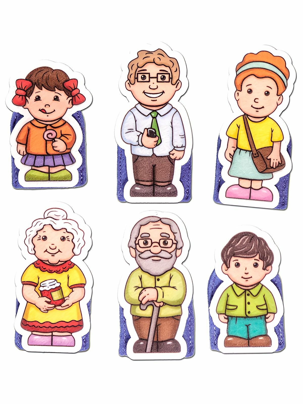 Кукольный пальчиковый театр Smile Decor "Семья" из фетра, сюжетно-ролевой набор из 6 фигурок-персонажей, развивающая игра для малышей