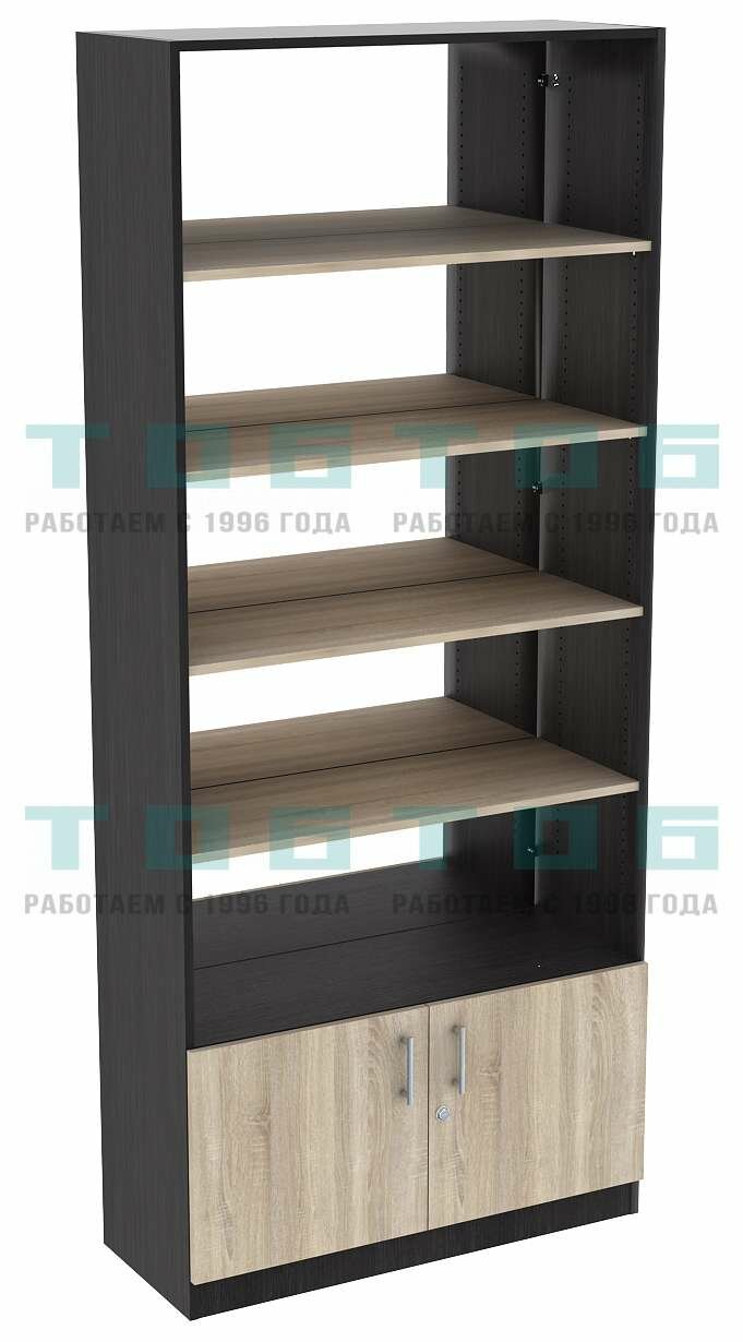 Стеллаж из ДСП с 4-мя полками 350x900 мм серии LEVEL-4 №13-2 (З/C - зеркало), Серый