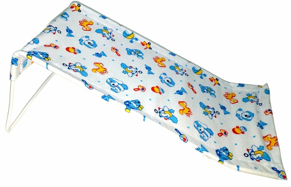 Горка в ванну (фланель) карапуз белый с рисунком