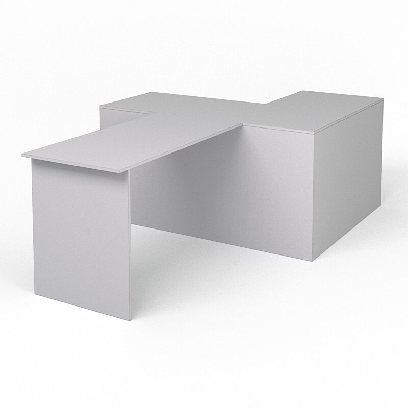 Стол руководителя №16 с приставкой брифингом, Серый. Производитель товара - компания Westcom.