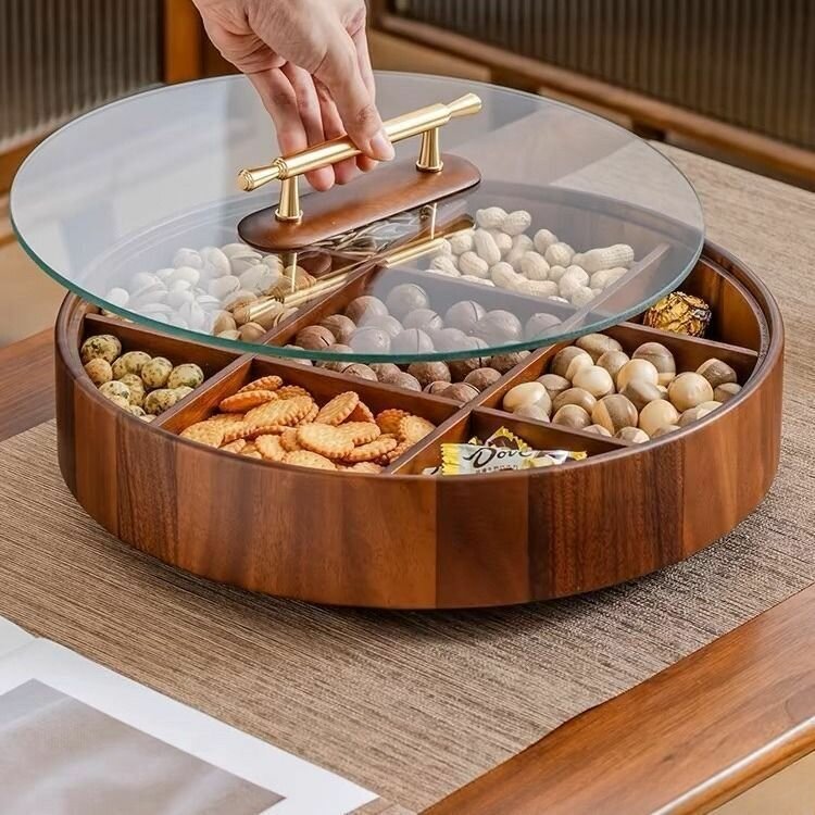 Менажница с крышкой для сухофруктов, тарелка с разделениями