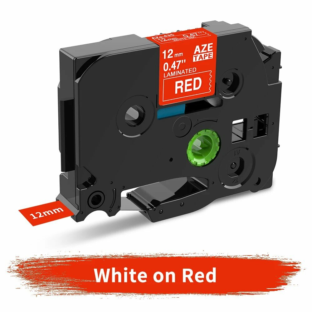 Лента для принтера этикеток Aken 6 мм, White on Red