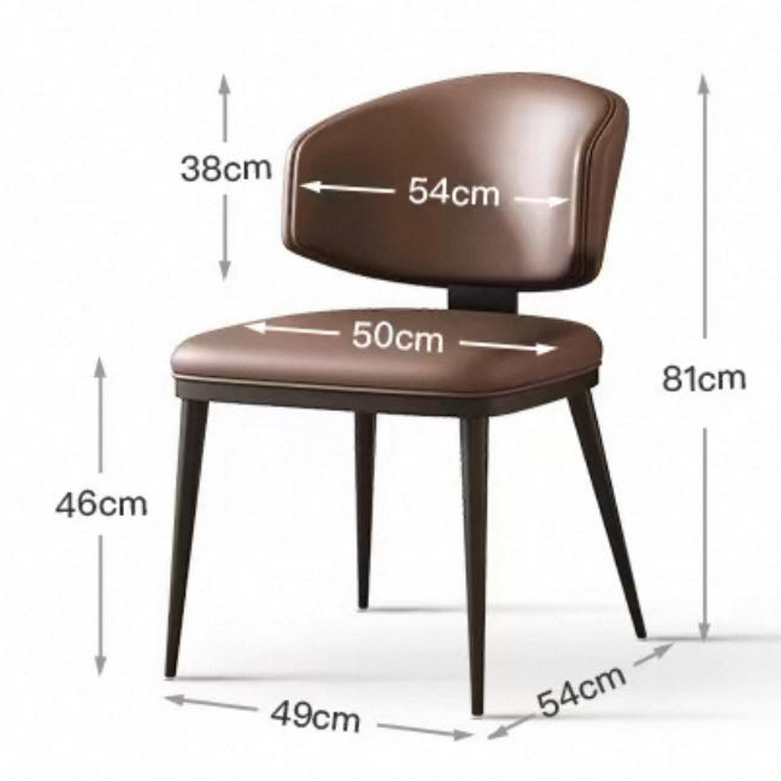 Обеденный стул в коже Alcamo (коричневый / натуральная кожа (cow leather))