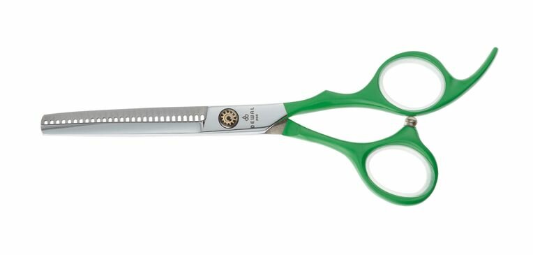 Парикмахерские ножницы DEWAL COLOR STEPфилировочные 28 зубцов 5,5, зелёные