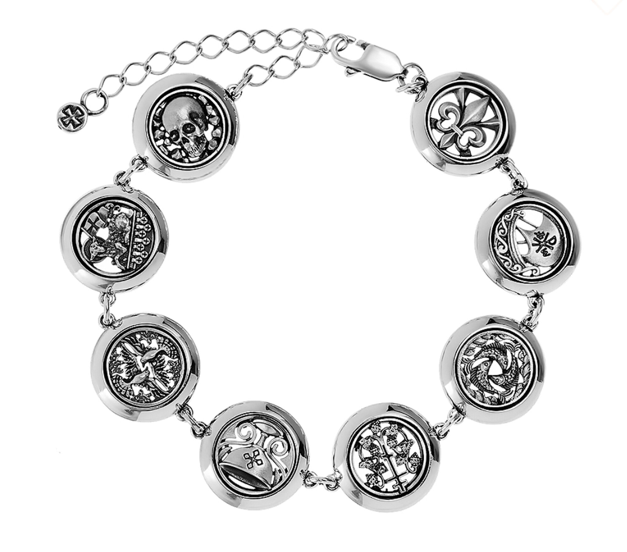 Браслет, серебро, 925 проба, чернение