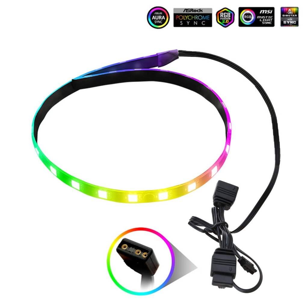 Coolmoon 40 см Магнитная RGB /ARGB Светодиодная Подсветка Полосы Света 4 Pin / 5V ARGB