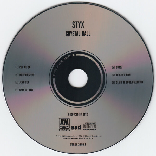 Диск Styx: Crystal Ball (1 CD) — фото 1