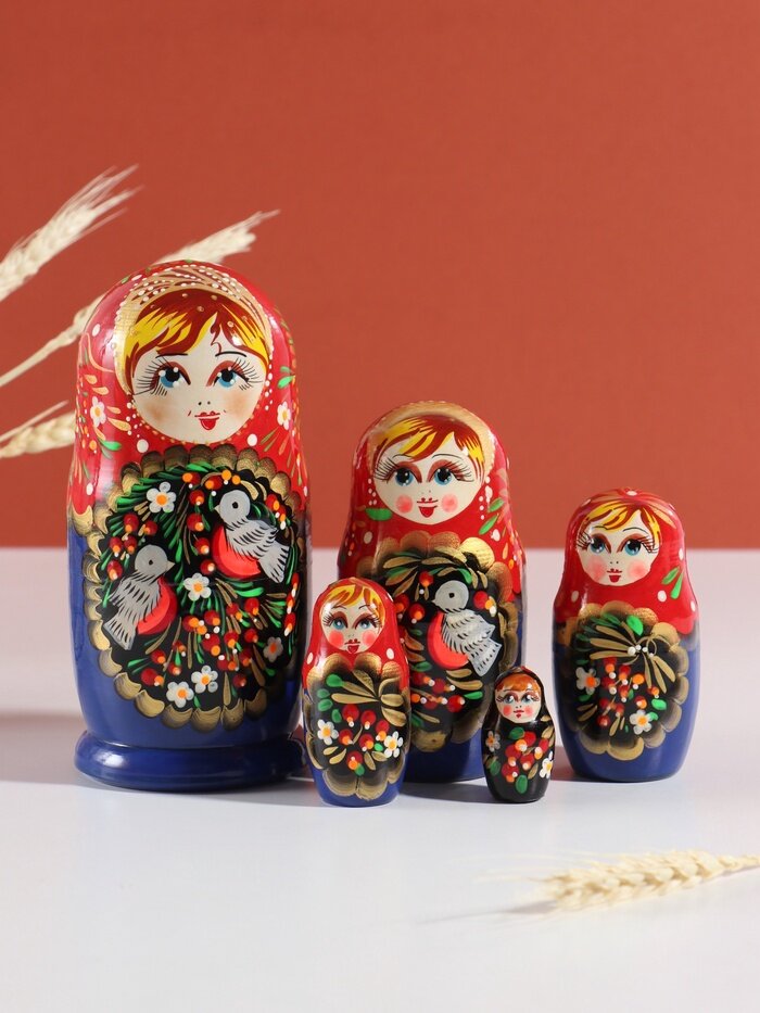 Матрёшка дерево «Птички», 5-кукольная, 15 см