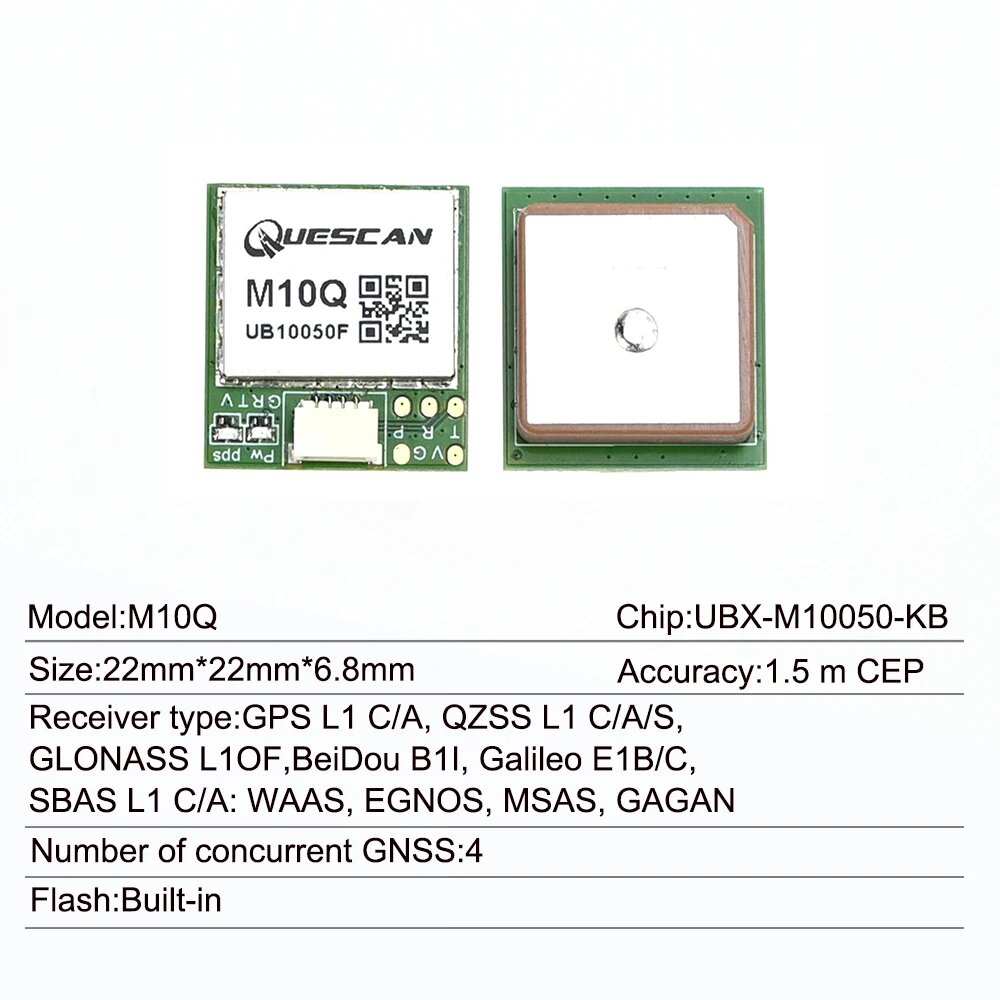 QUESCAN M10Q GPS гнсс модуль, Accuracy: 1.5 m CEP